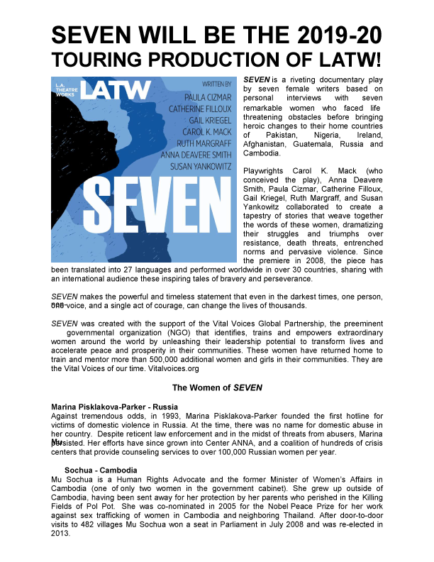 SEVEN will be the 2019-20 touring production of LATW! | SEVEN – a ...